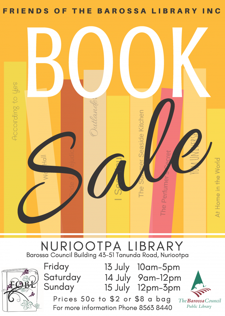 Huge Book Sale 13 – 15 July | Friends of the Barossa Library Inc.